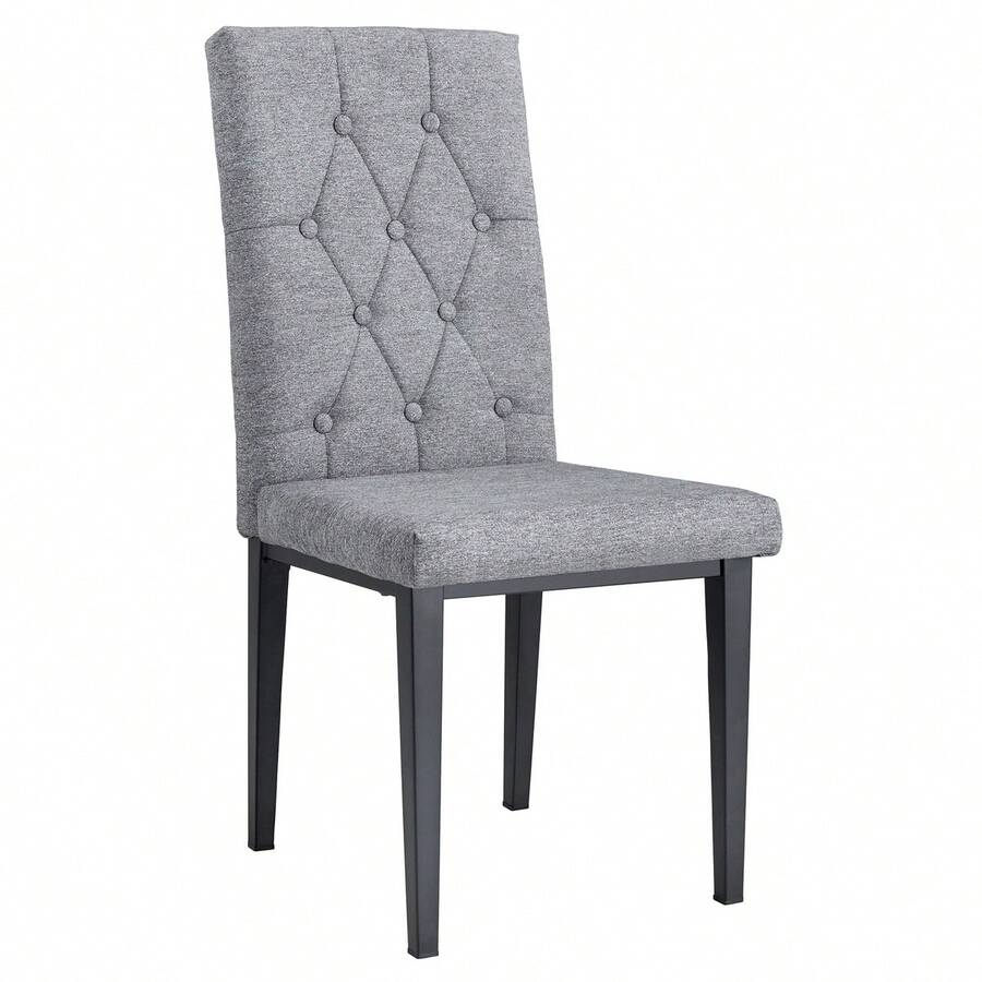 Linen Tufted Dining Room Chairs Set Of 4, Accent Diner Chairs ...