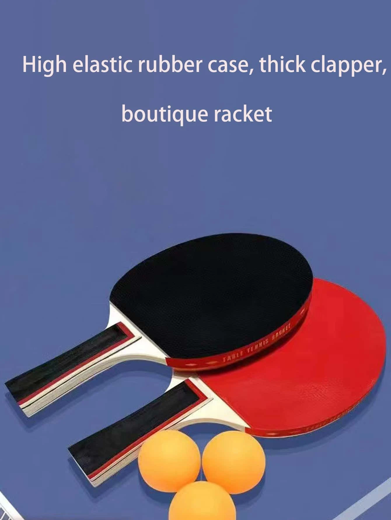 1 Set High Elasticity Table Tennis Racket Set, Includes 2 Rackets, 3 ...
