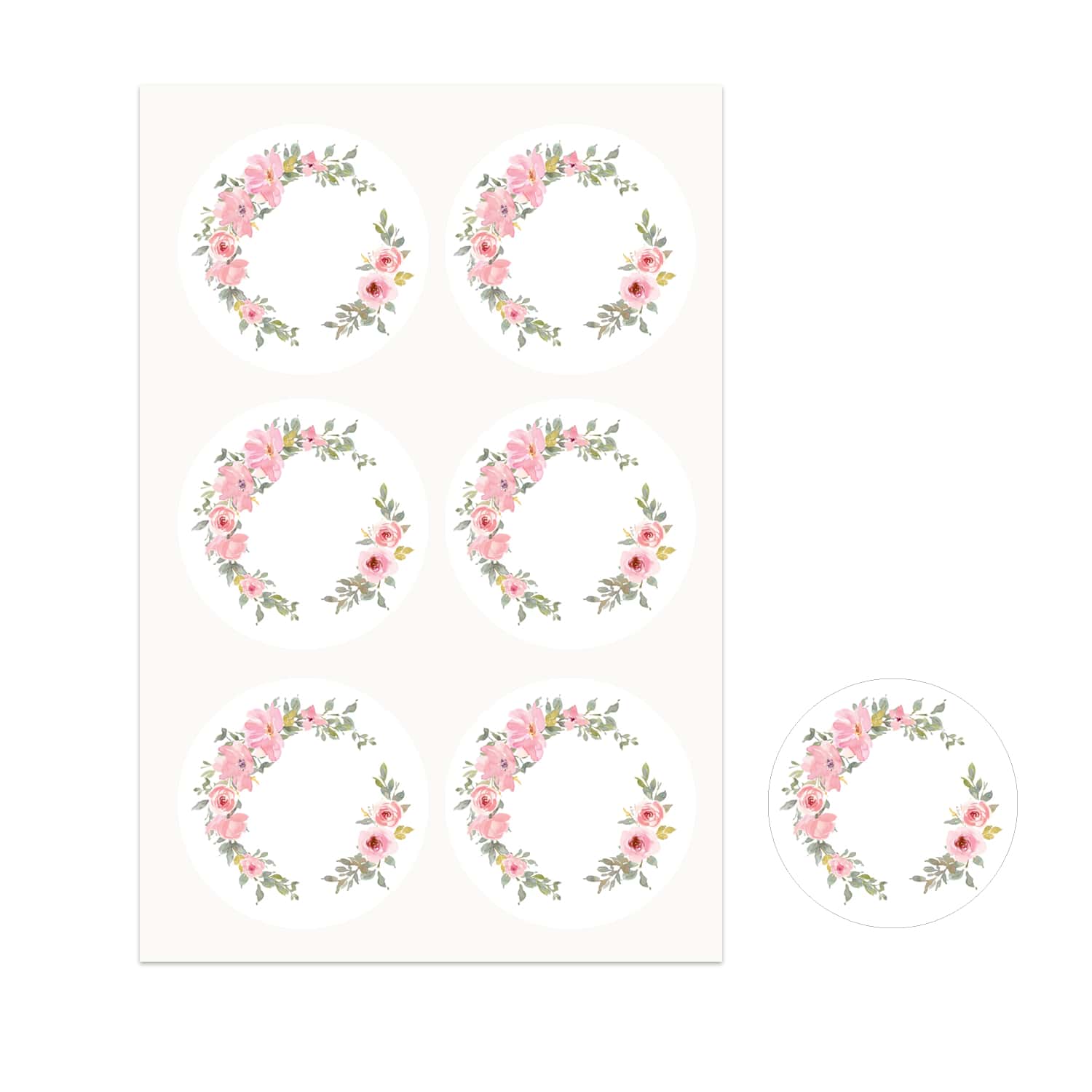 Write On DIY Round Stickers 5cm Diameter Cute Flower Pattern For Party ...