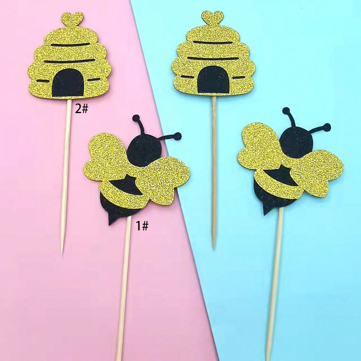 10 Piezas Toppers De Cupcake Con Tema De Abeja, Decoración De Fiesta De ...