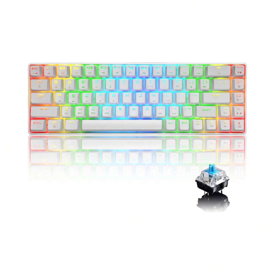Wired 60% Mechanical Gaming Mini RGB Keyboard, Type C, For PC, Laptop ...