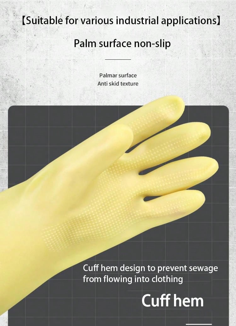Yellow/Black Acid And Alkali Resistant Gloves, Suitable For Continuous ...