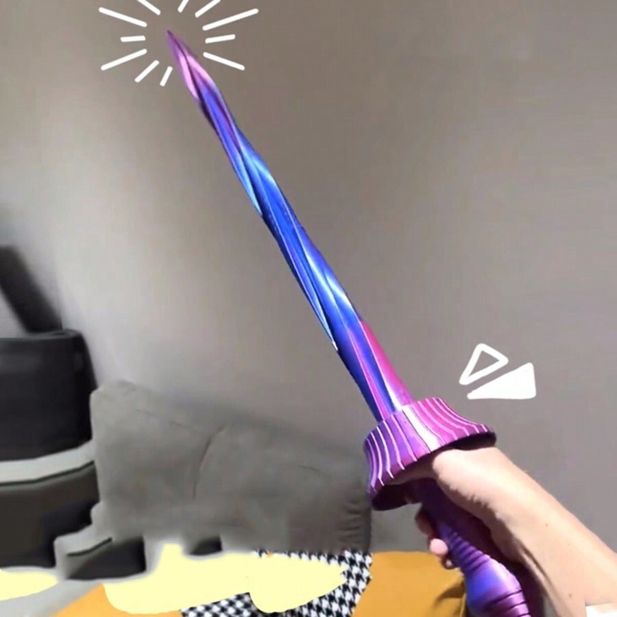 1pc 3d Printing Spiral Extendable Sword With Gravity Rotation Samurai ...