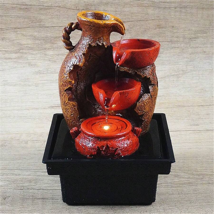 Desktop Waterfall Fountain Indoor Small Fountain Humidifier TeaTable ...