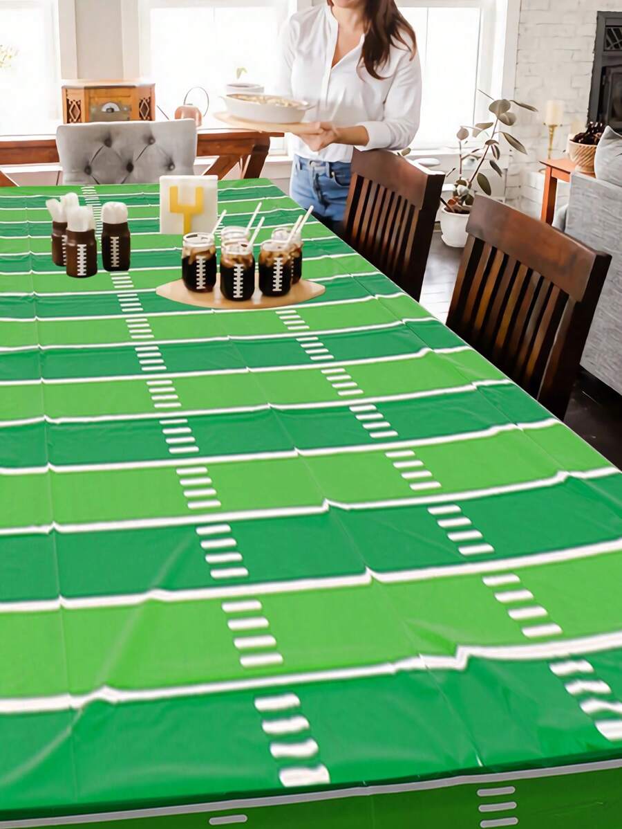 1Pc Rugby Theme Party Decoration, Disposable Tablecloth, GAME TIME ...