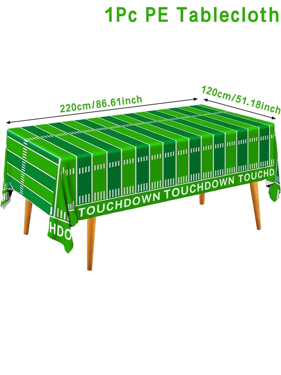 1Pc Rugby Theme Party Decoration, Disposable Tablecloth, GAME TIME ...