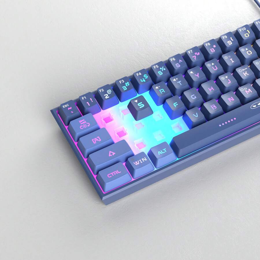 MageGee TS91 60% Compact Wired Keyboard Dark Blue 61 Keys RGB Backlight ...