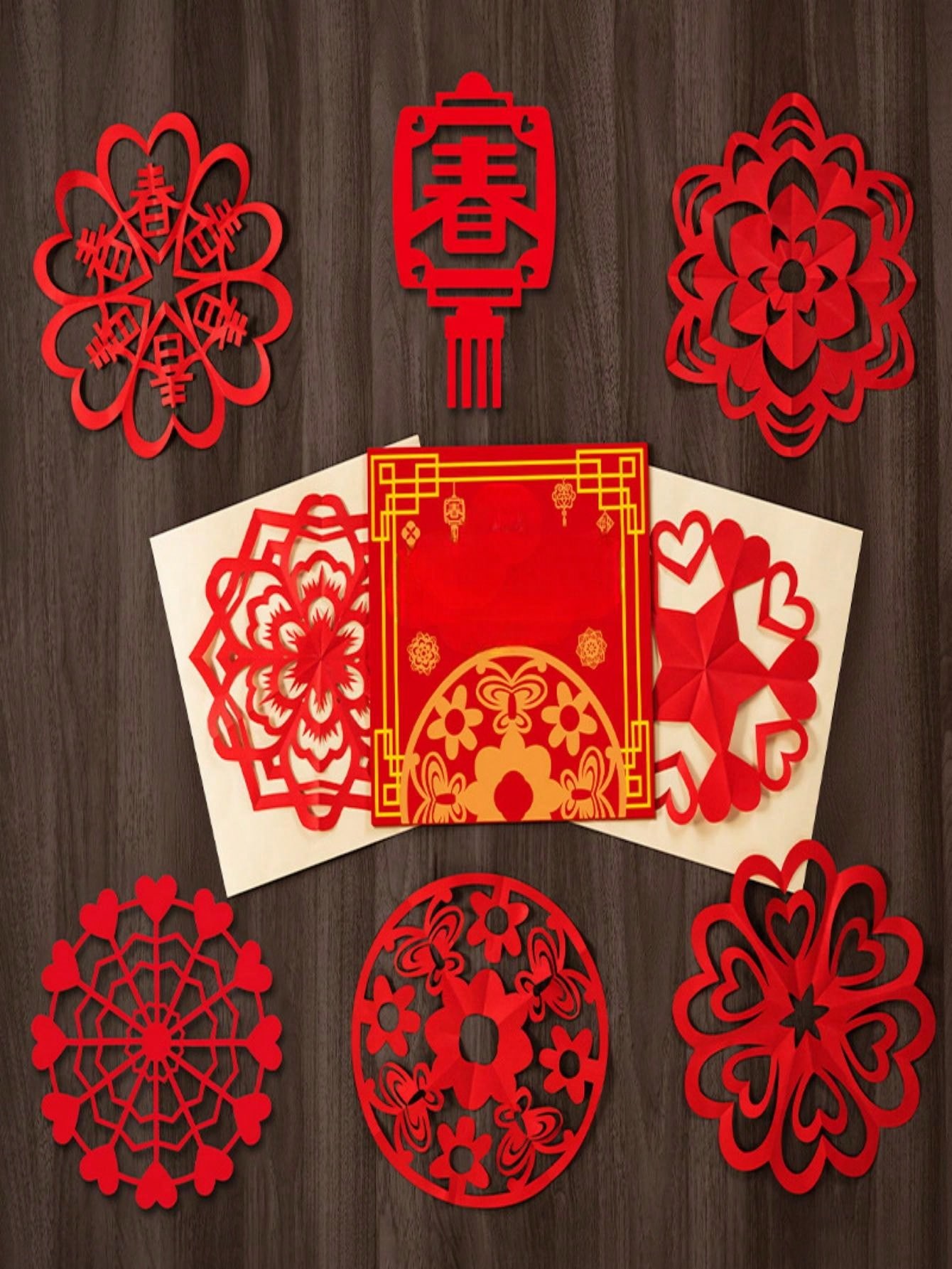 30pcs 2024 Chinese Dragon Diy New Year Paper Cutting Decoration ...