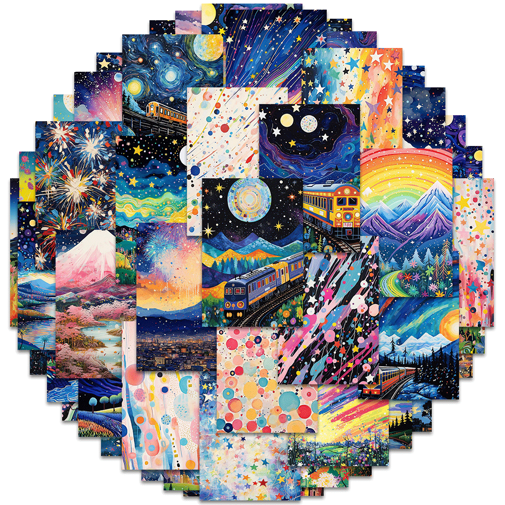1 Packs Color Fantasy Art Graffiti Cross-Border Cartoon View Stickers ...