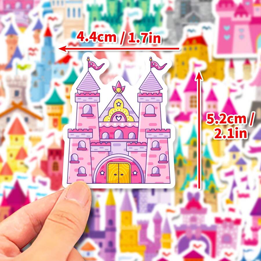 100Pcs Princess Castle Stickers, Vinyl Waterproof Stickers For Laptop ...