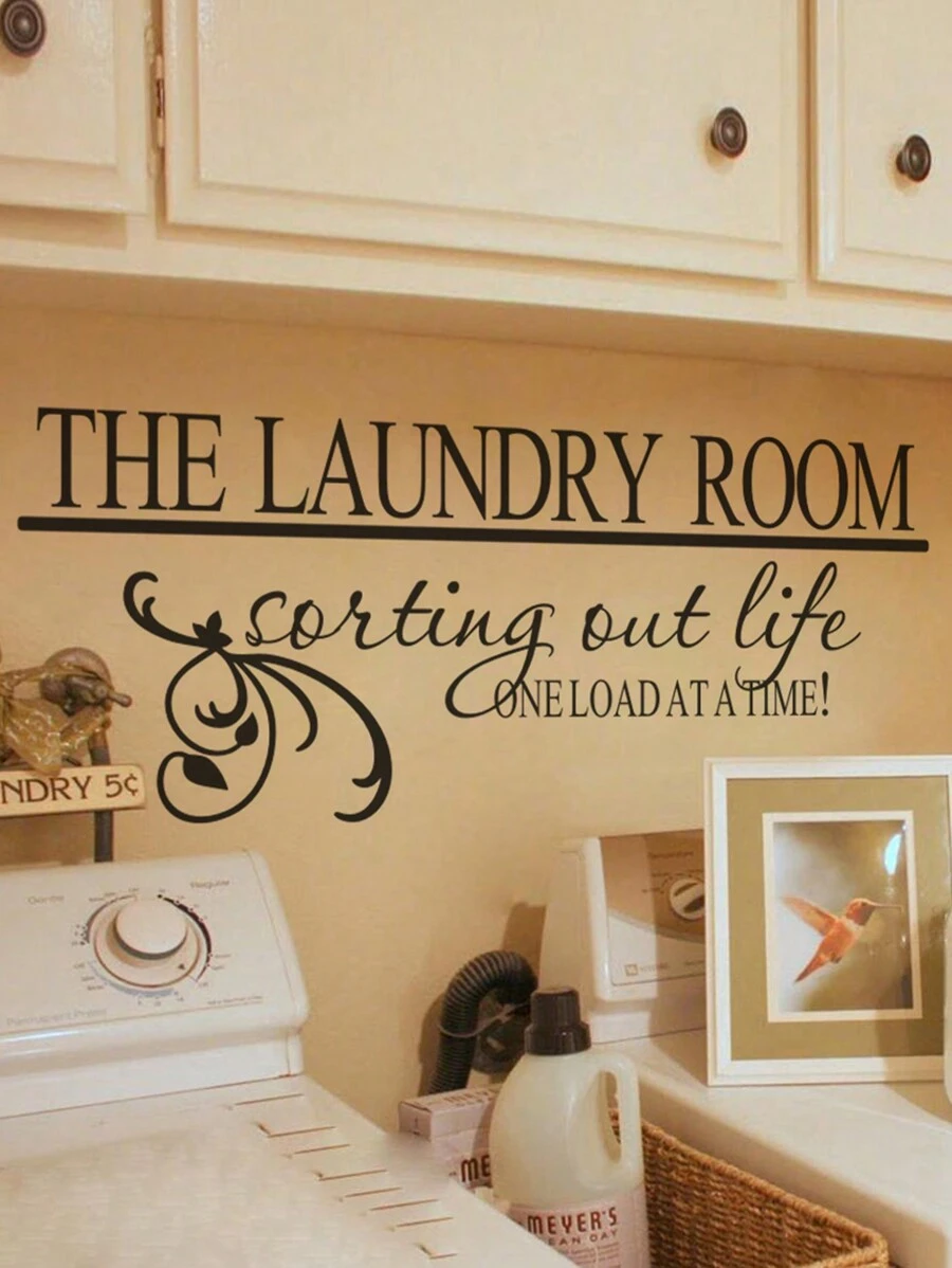 Laundry Room Sign Decals Vinyl Art Lettering Decals For Walls Laundry ...
