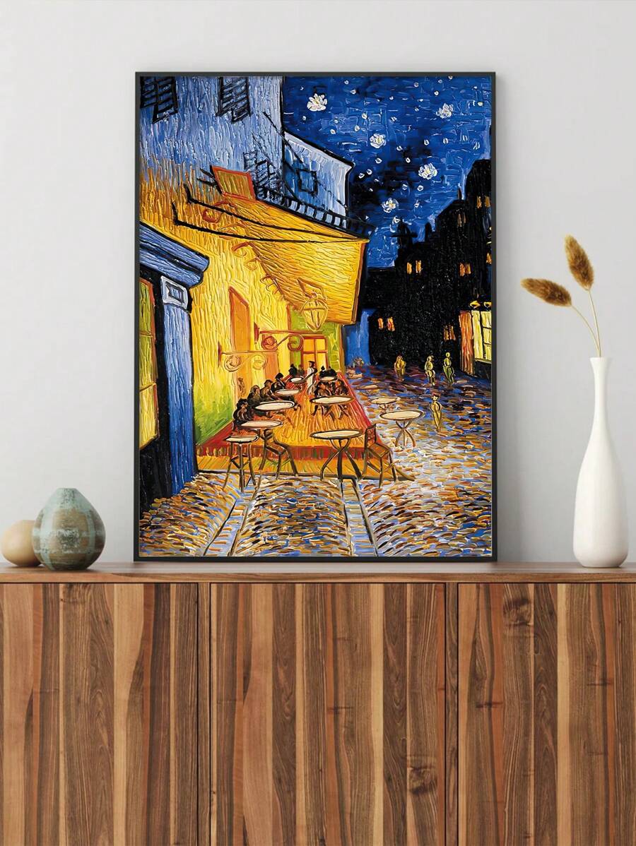 1PC Van Gogh's Famous Paintings, Living Room, Outdoor Cafe, Van Gogh ...