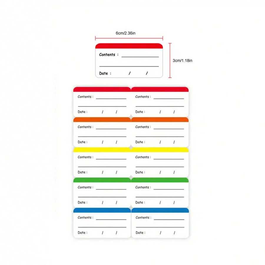 100 Pcs/10 Sheets Colored Refrigerator Labels Food Storage Labels ...