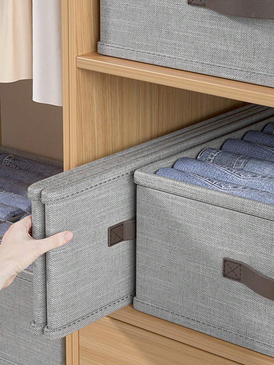 Gray Clothing And Pants Storage Box With Separated Compartments For ...