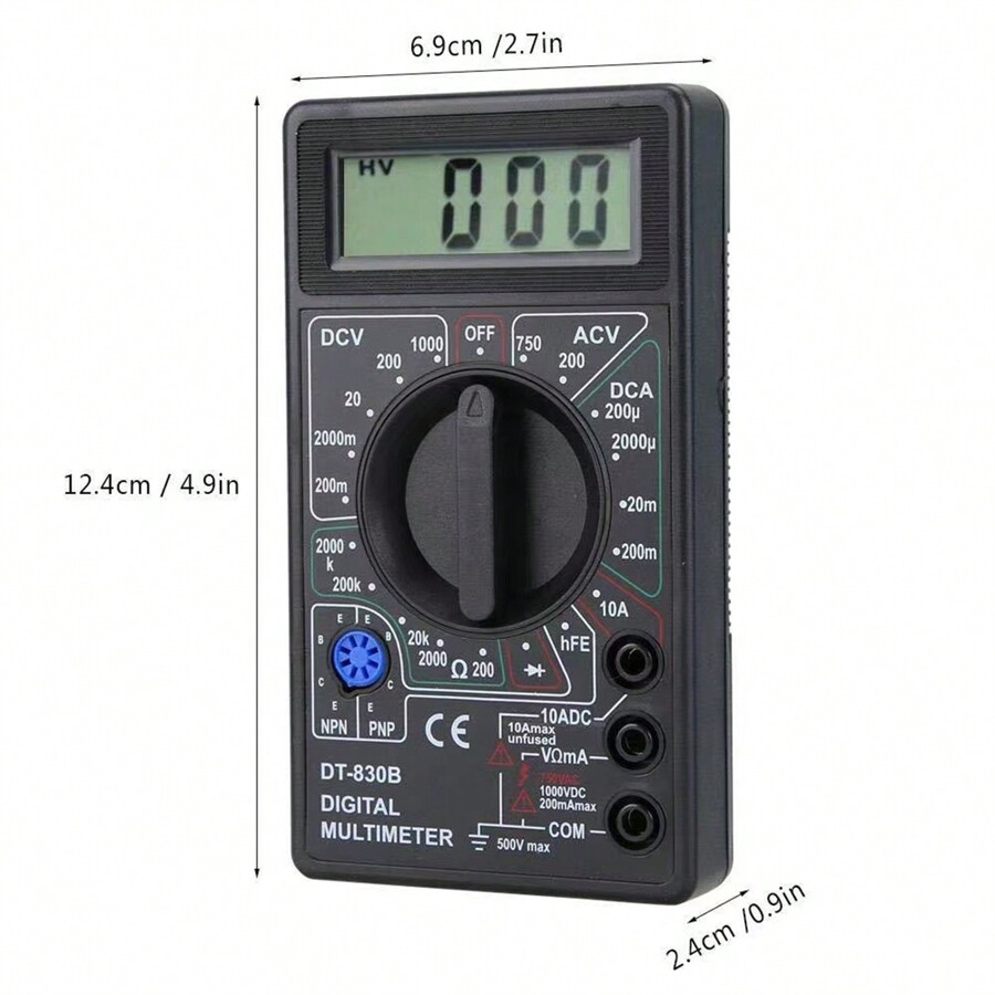 LCD Multimeter Digital Volt Meter Ammeter, Ohm Multimetro Tester, Multi ...