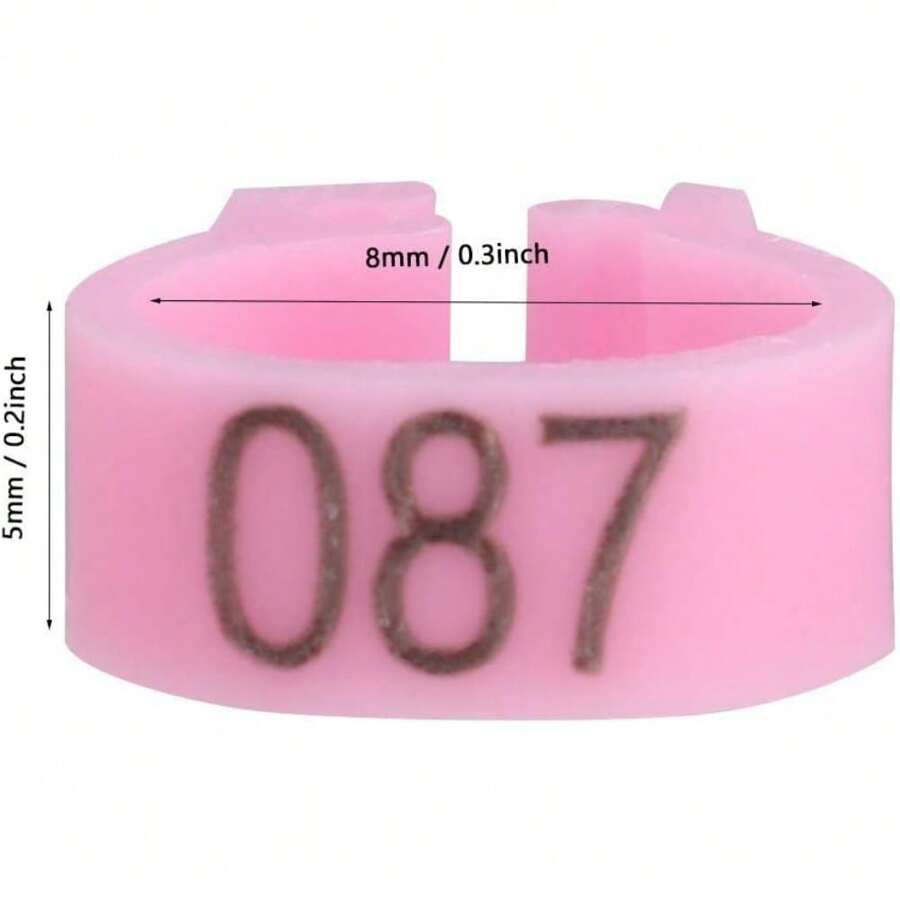 100Pcs 8mm Bird Leg Rings, 001-100 Numbered Bird Identification Leg ...