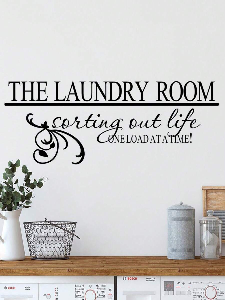 Laundry Room Sign Decals Vinyl Art Lettering Decals For Walls Laundry ...