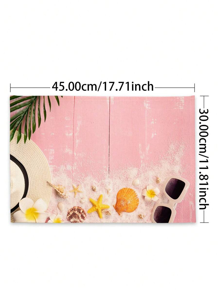 1pc Beach Vacation Placemats, Fish Star Shell Dinner Decor Table Mats ...