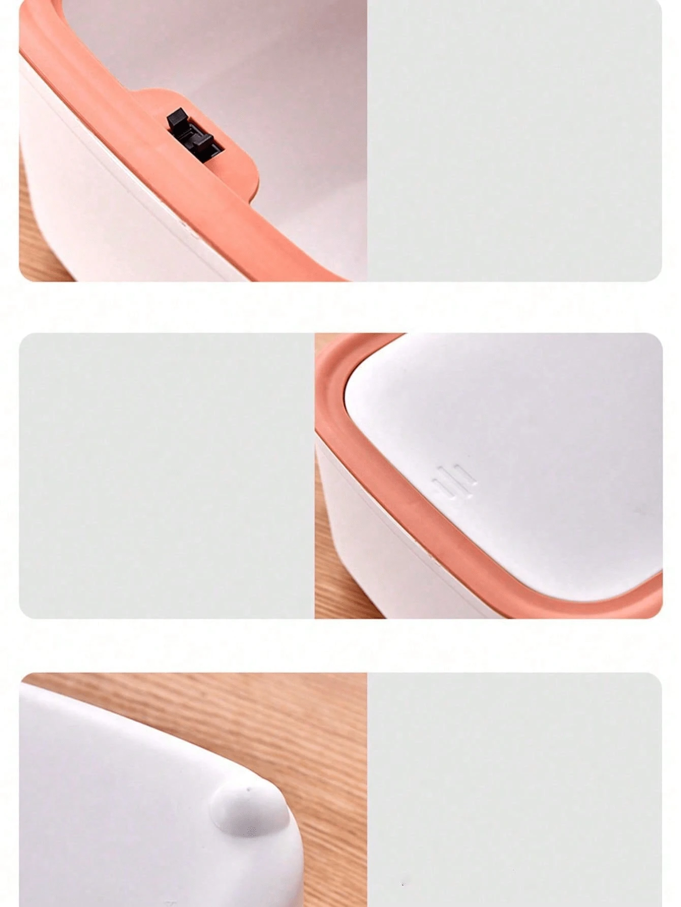 1pc Flip-Top Desk Trash Can, Miniature Bin With Luxury Style For Table ...