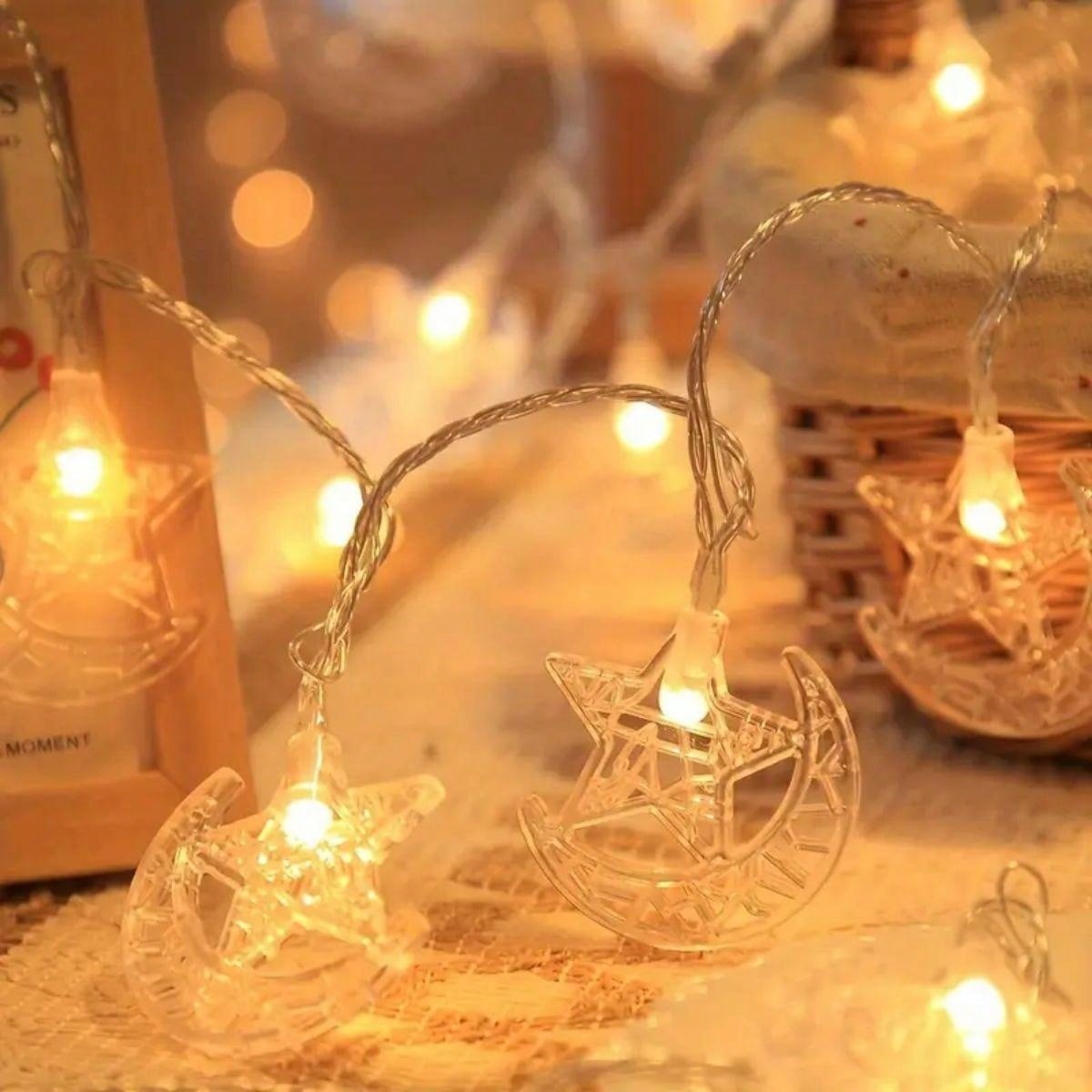 1pc 1.5m/3m Led Festival Decoration String Light Star Moon Fairy Light ...