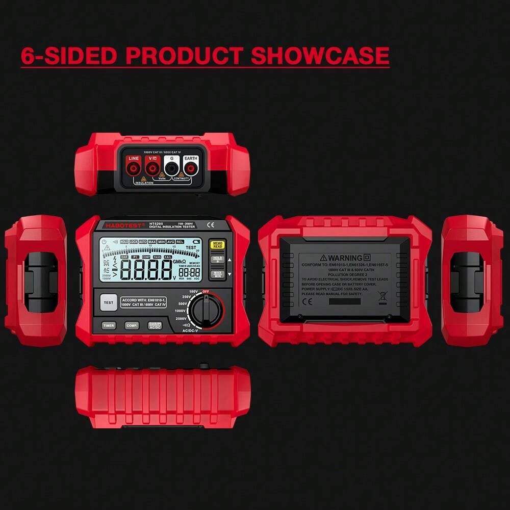 HABOTEST HT5205 Insulation Resistance Tester - Digital High-Precision ...