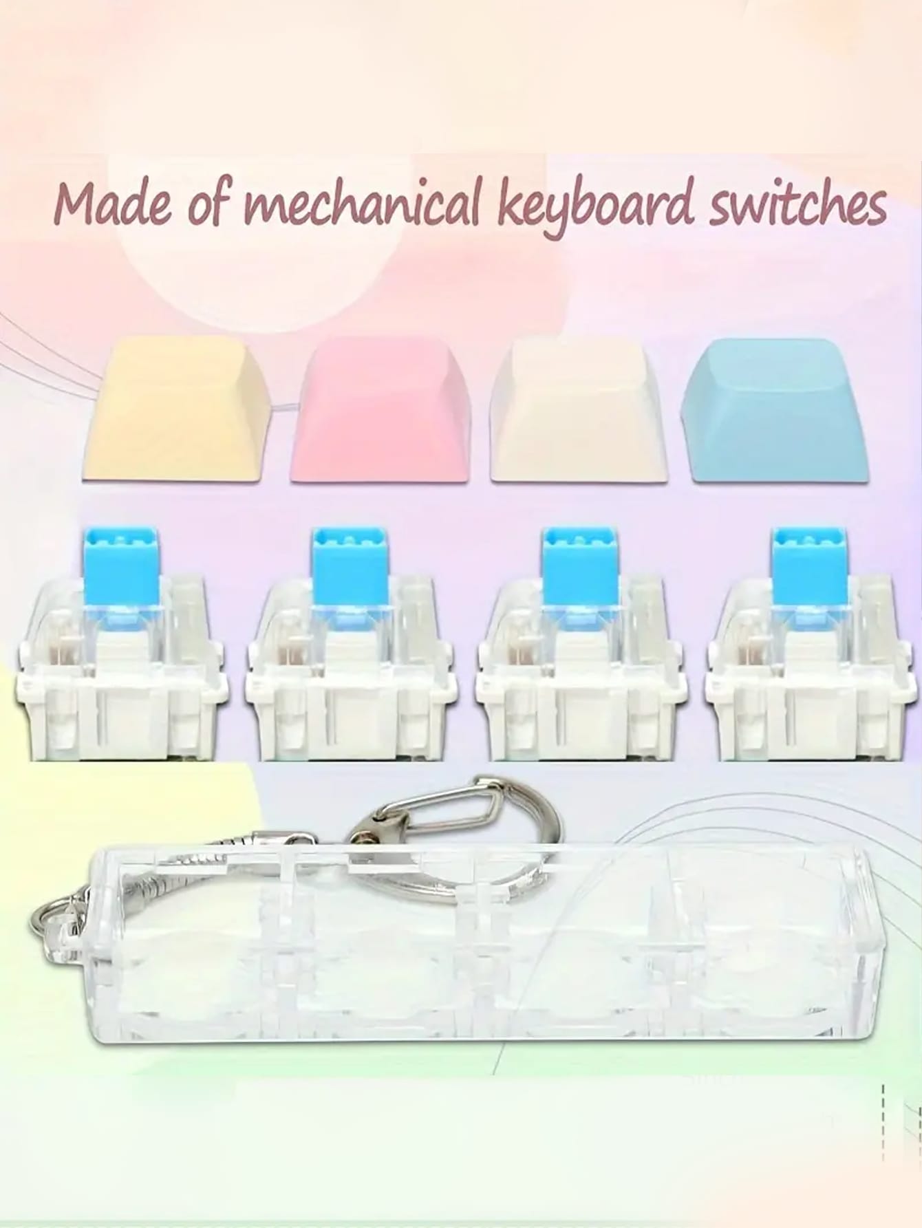 Keyboard 4-Button Fidget Toy, Keychain Stress Relief Gift, Fingertip ...