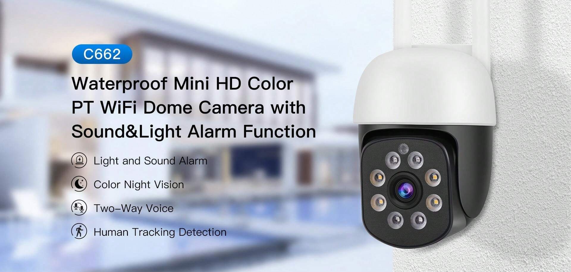 Outdoor 5MP 5X Digital Zoom PTZ IP Camera Wifi AI Tracking Human ...