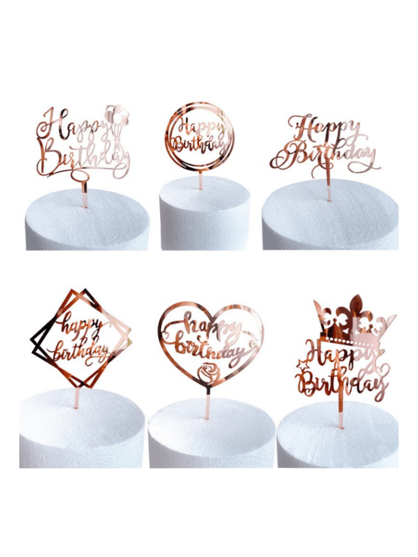 1pc Rose Gold English Alphabet Acrylic Cake Topper For Party Baking ...