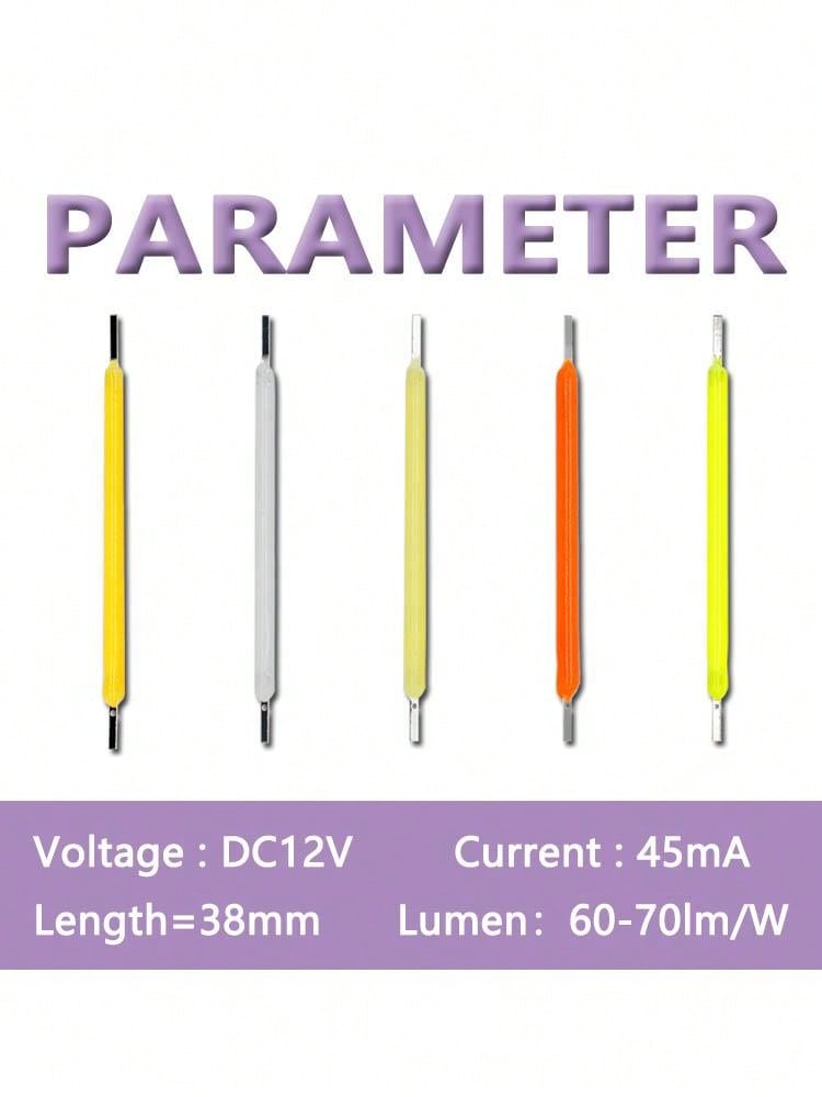 10pcs 38mm 12v Cold White Led Hard Filament Light Bulb Components For ...