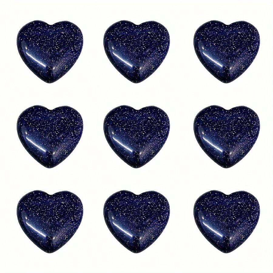 10pcs Natural Blue Sandstone Heart Shaped Rough Stone Set 2cm/0.8in ...