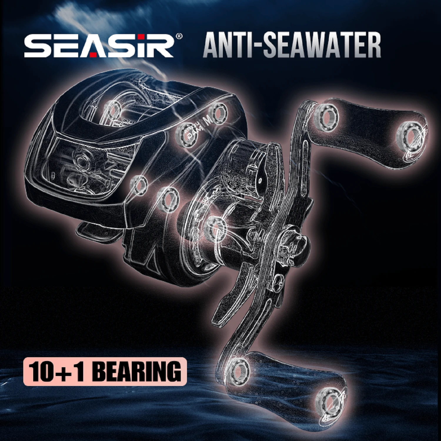 SEASIR Seasir M1 135g メタルフレーム ベイトキャスティング フィッシングリール 超軽量 10 + 1bb 7.6：1 カーボンファイバードラグウォッシャー ハイブリッド ...