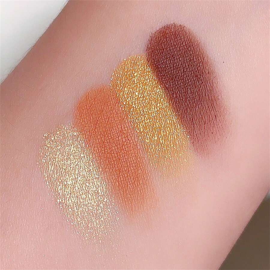 4-Color Eyeshadow Palette, Earth Tone & Delicate Matte & Pearly Lustre ...