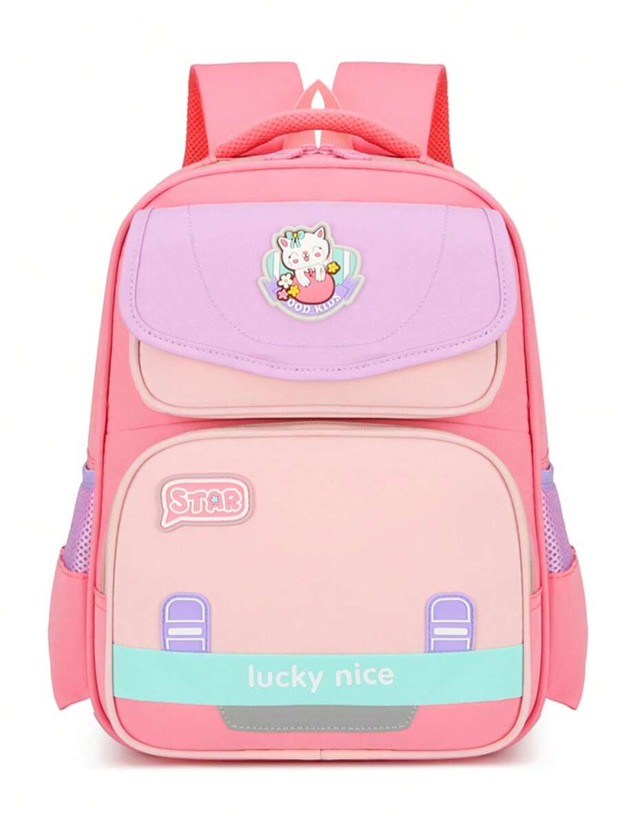Elementary School Girls' Unicorn Cartoon Backpack With Color Blocking ...