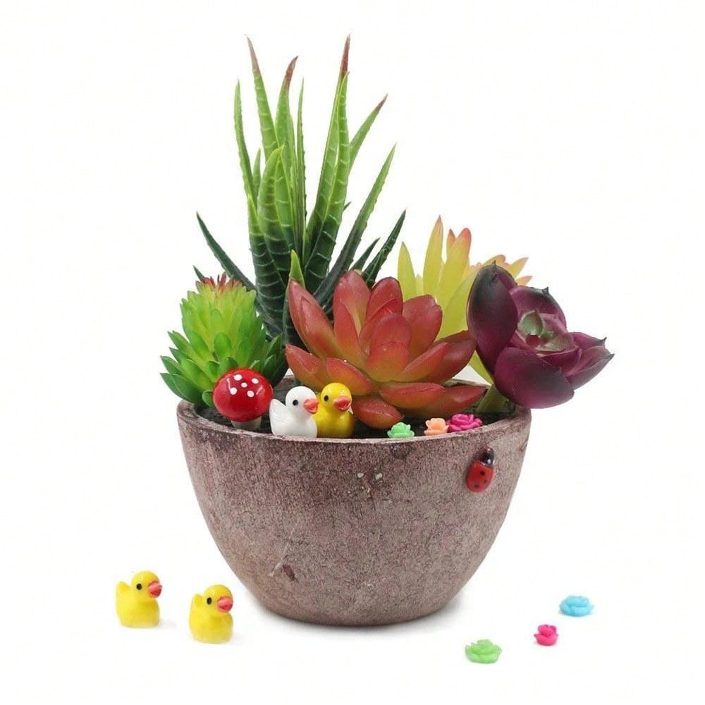 10/30/60PCS Cute Resin Mini Ducks Miniature Farm Artificial Animals ...