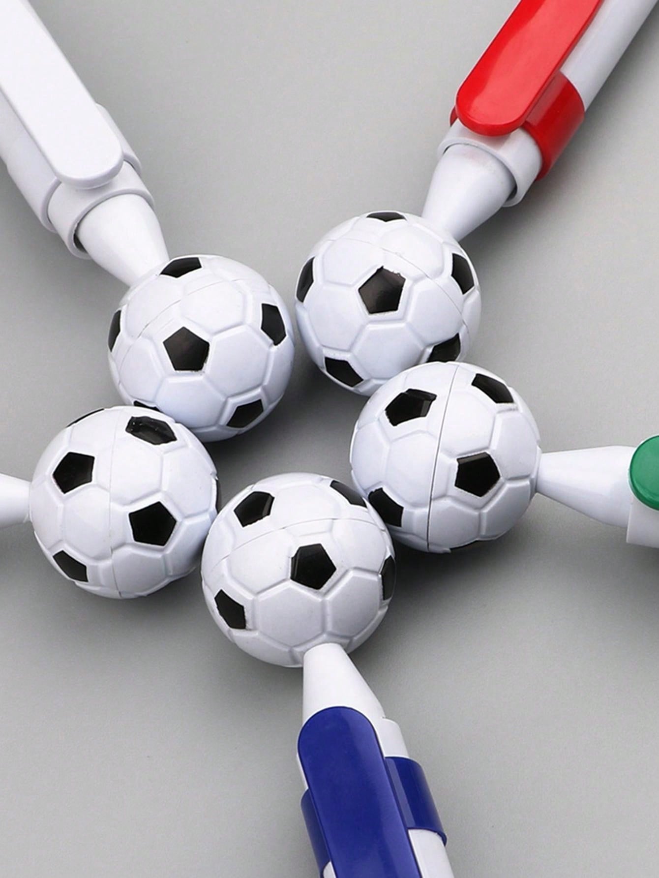 5pcs Soccer Ball Shaped Cartoon Press Ballpoint Pen, Creative Plastic ...