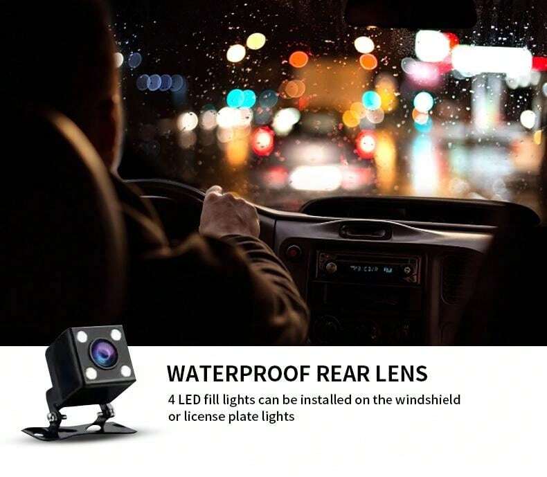 Vavupo Cámara de salpicadero DVR de 2 canales HD 1080P con 2 lentes ...