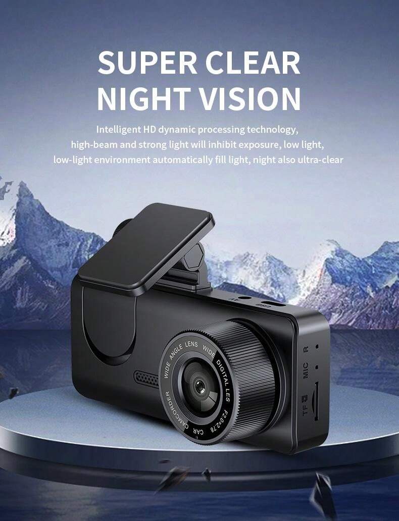 Vavupo 2 ערוצים DVR לרכב HD 1080P 2-עדשות בתוך רכב מצלמת דש מצלמות תלת ...