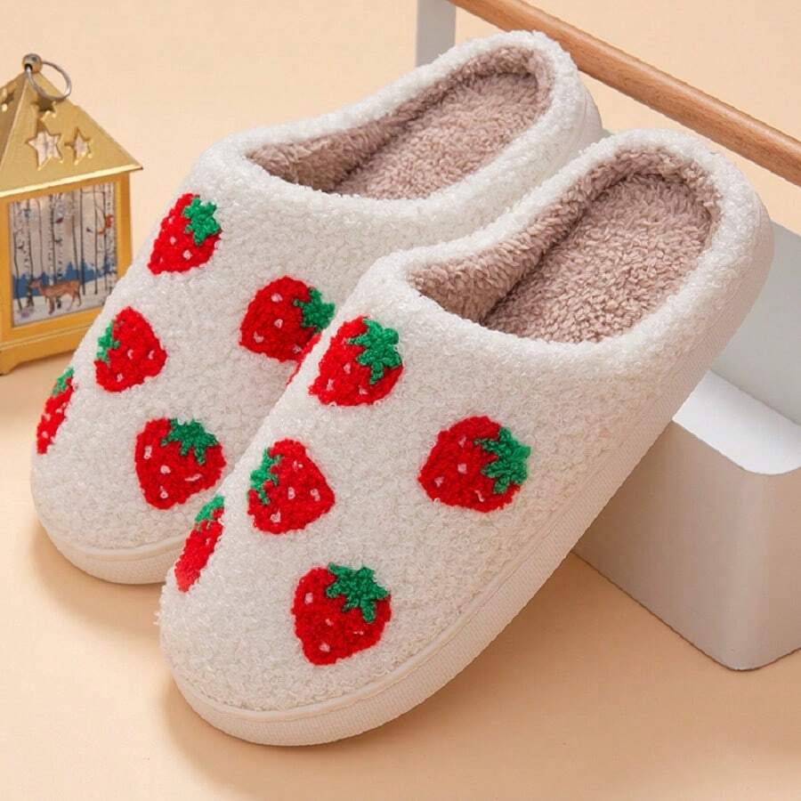 Women's Casual Round Toe Faux Suede Home Slippers With Embroidered ...