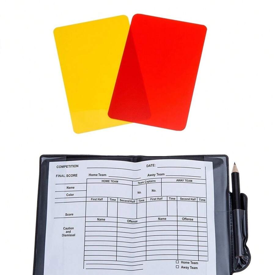 1 Set Soccer Referee Card Sets, Warning Referee Red And Yellow Cards ...