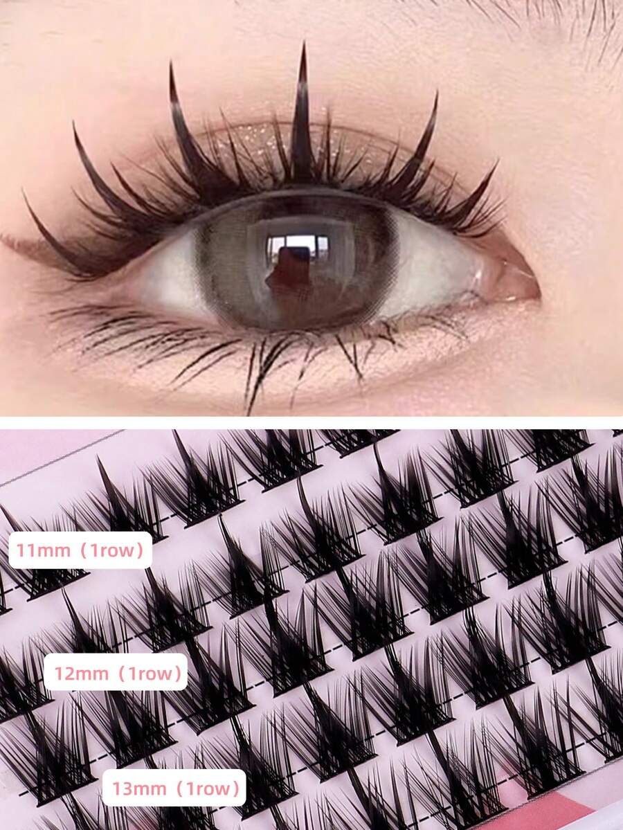 5 Rows Cluster Eyelash Extensions, Natural Soft Daily Use Diy False ...