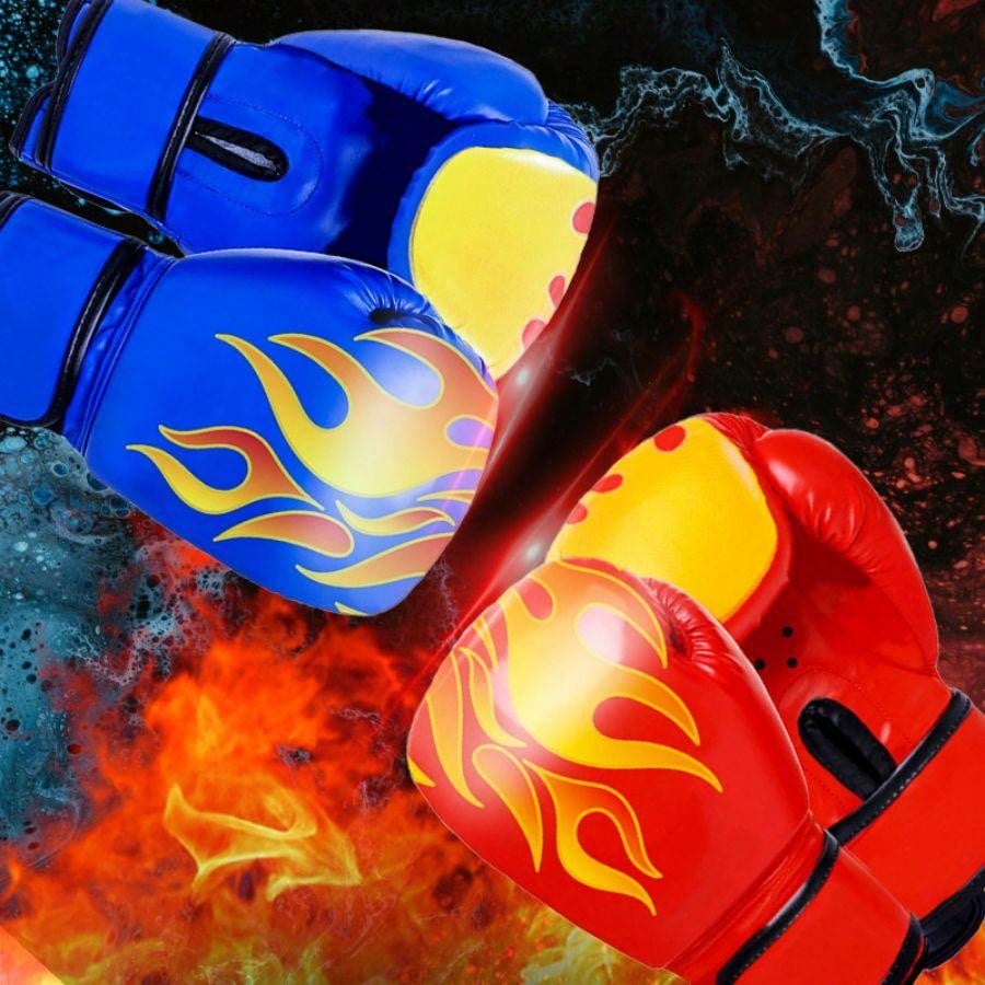 Red Boxing Gloves With Small Flame Pattern, Professional | SHEIN USA