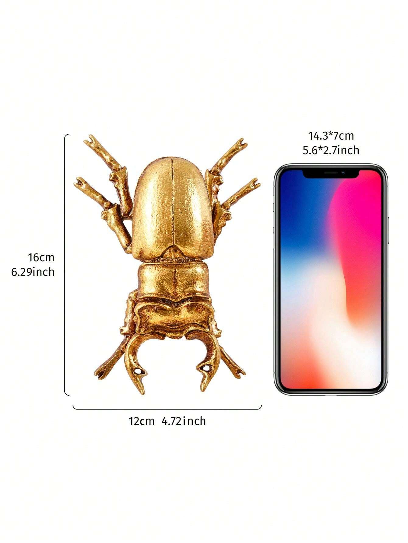 1pc Creative Golden Insect Wall Decoration, Resin Dung Beetle Style ...