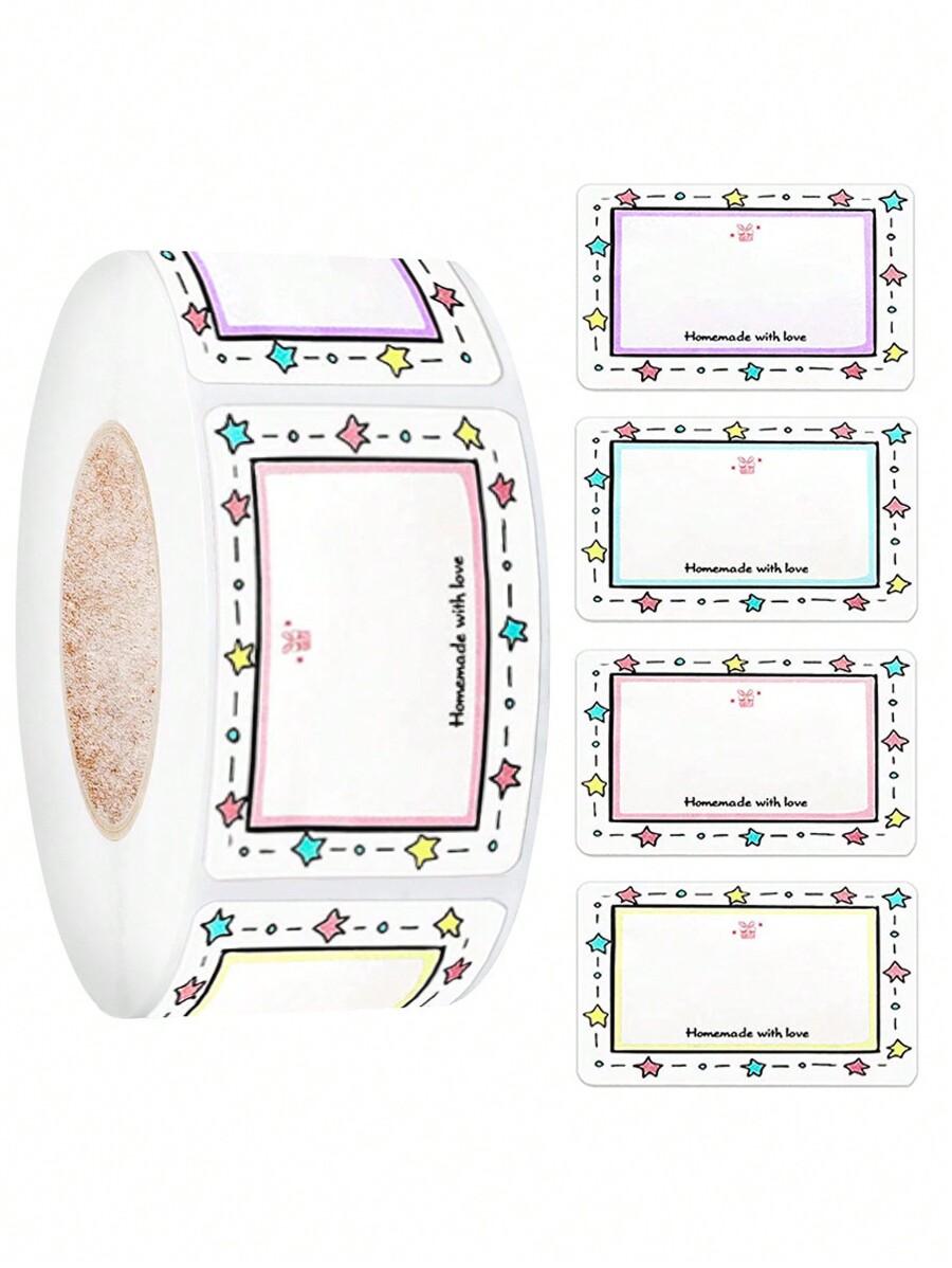 250pcs Colored Border Name Stickers Labels For Classification, Self ...