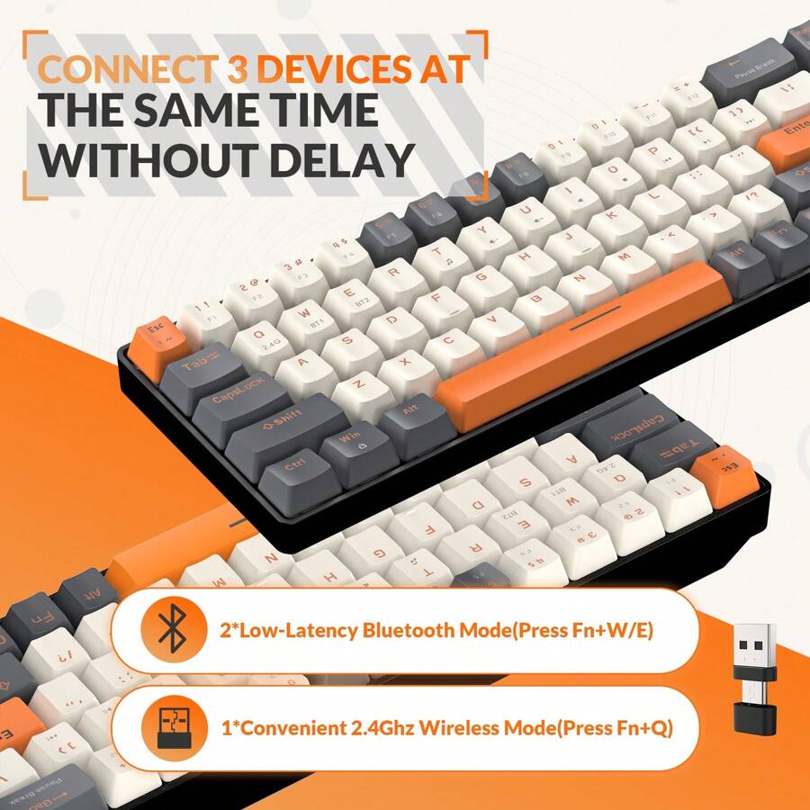 SHEIN-K68 Mechanical Wireless Keyboard-Low light & red switch | SHEIN UK