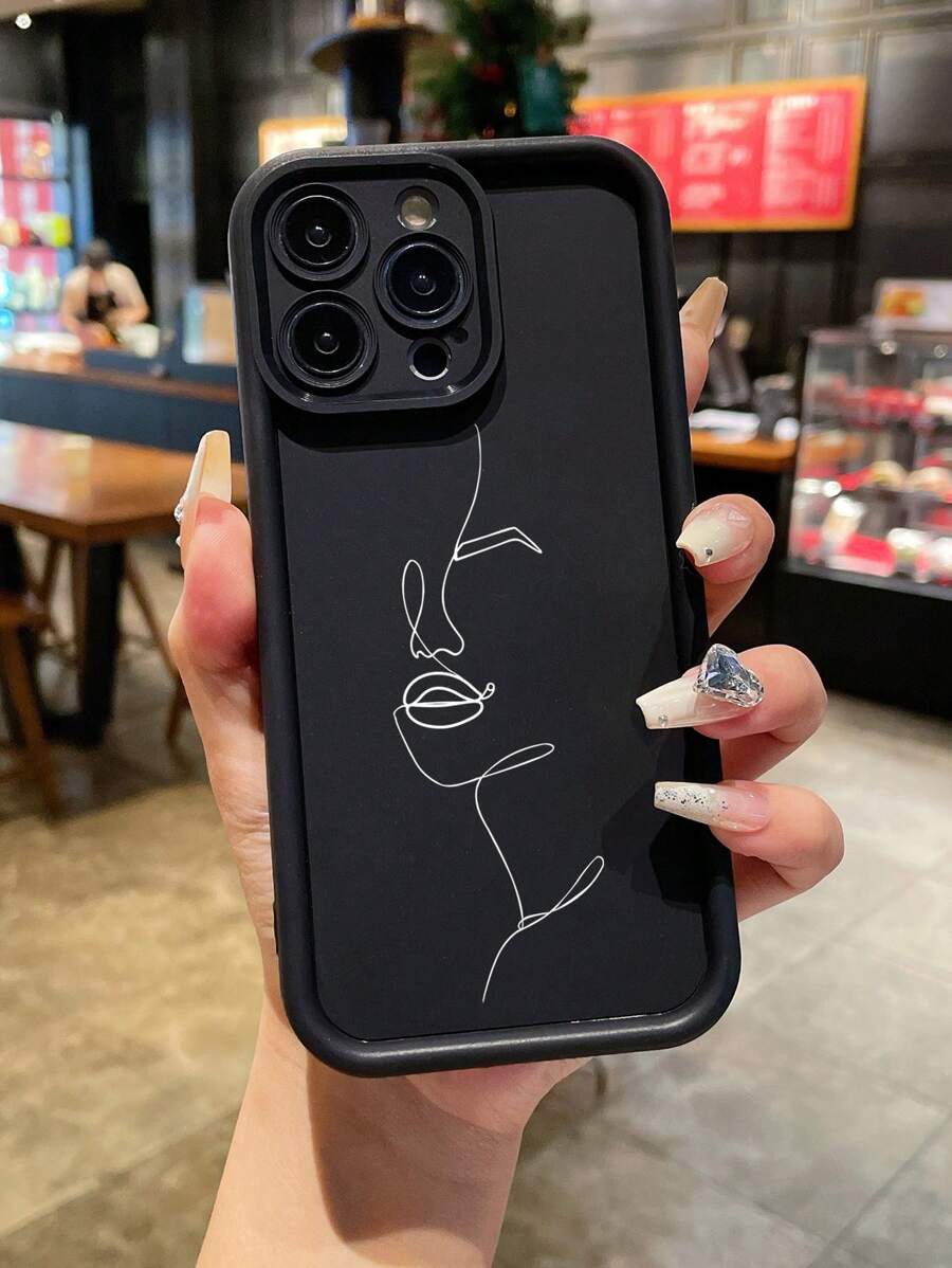 Cover per telefono con figura umana stilizzata ad arte lineare ...