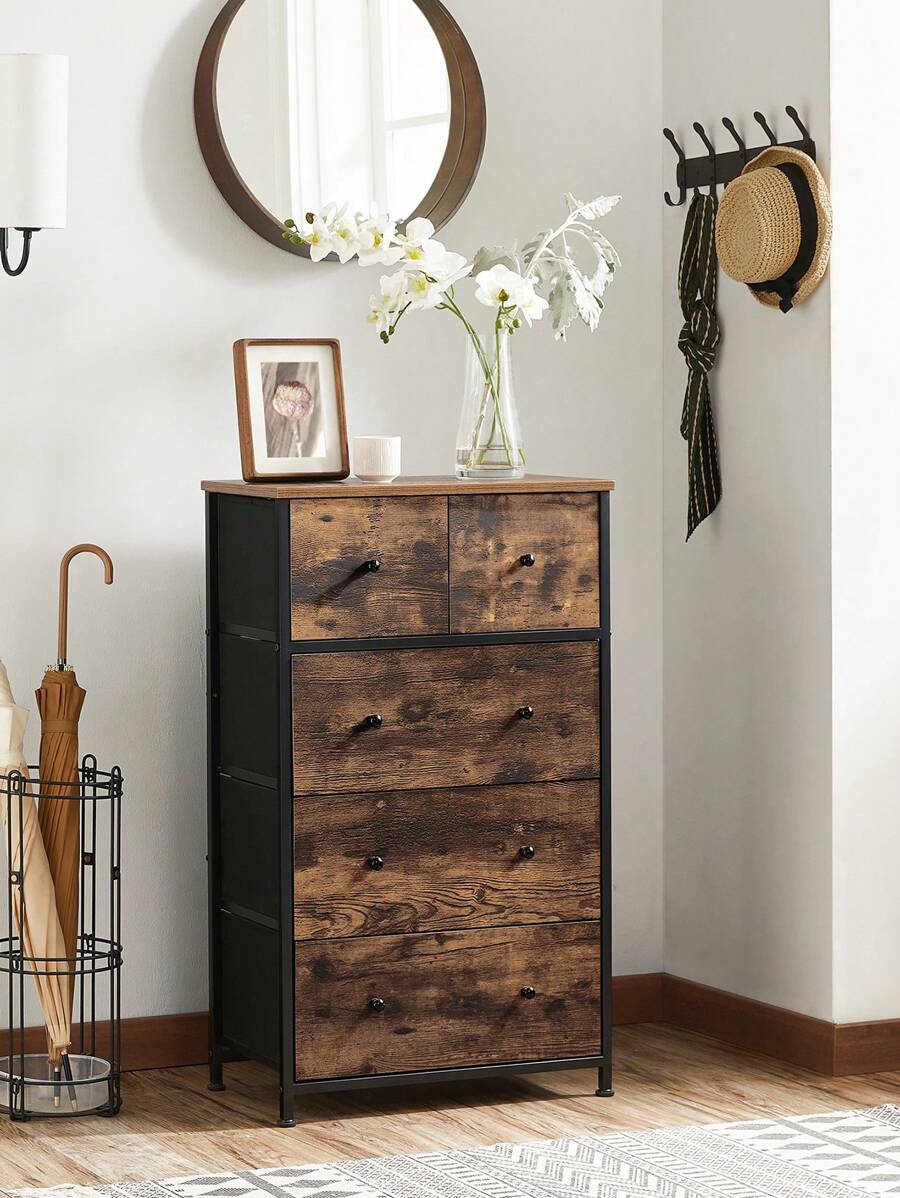 SONGMICS Chest Of Drawers, Fabric 5-Drawer Storage Organiser Unit ...