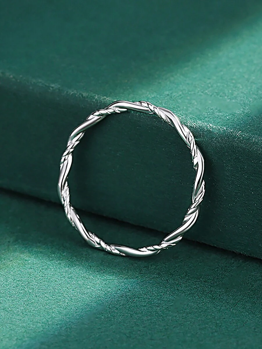 1pc Classic S925 Pure Silver Circle Ring For Women, Delicate Jewelry Birthday / Anniversary Gift ...