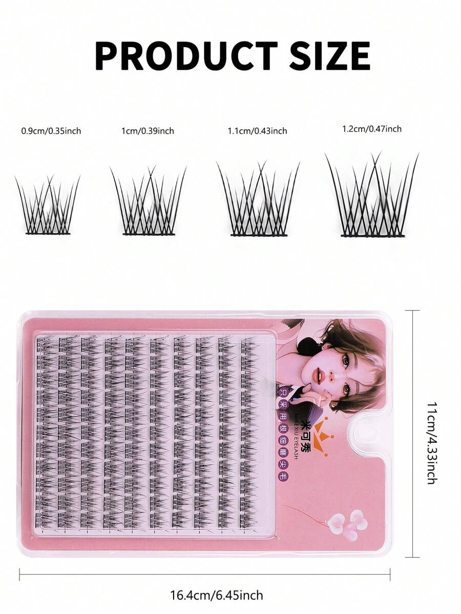 110 Clusters Of Comic Eyelashes, 10 Lines 9-12mm DIY Natural False ...