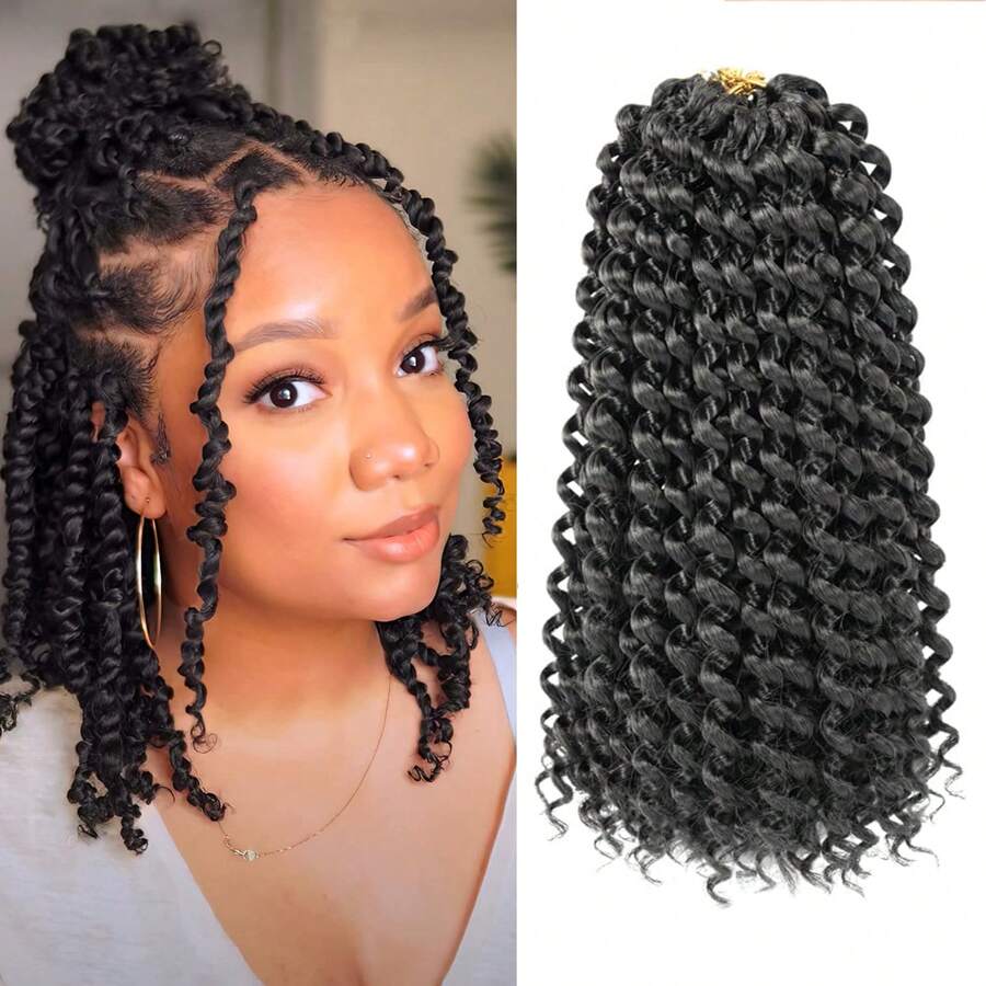 Passion Twist Hair 10 Inch Water Wave Crochet Hair 4 Packs Passion ...