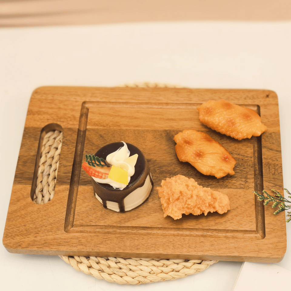 1 Pieza Tabla De Cortar Y Bandeja De Servicio De Madera De Acacia Con ...